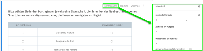 MaxDiff: Maximum Difference Scaling mit QuestionPro